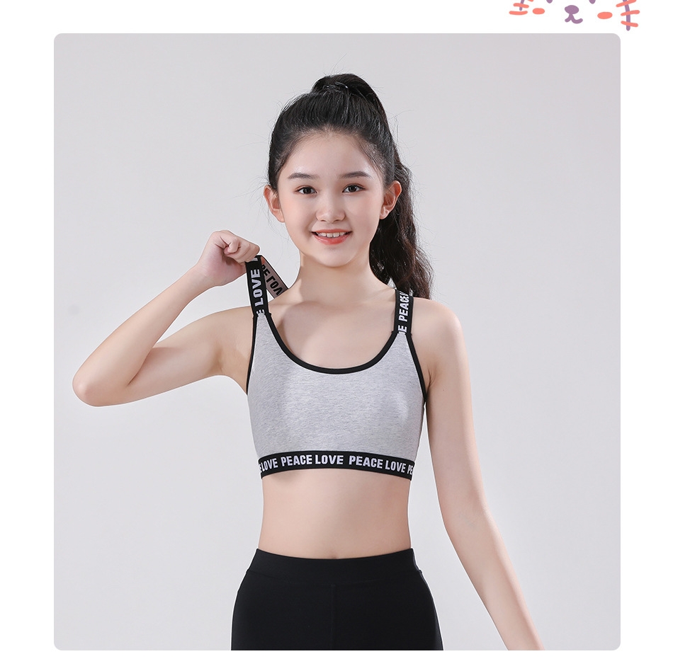 MOMO Kids Bra Girls Training Bra Cotton Baby Bra Anti-slip Sport Bra ...