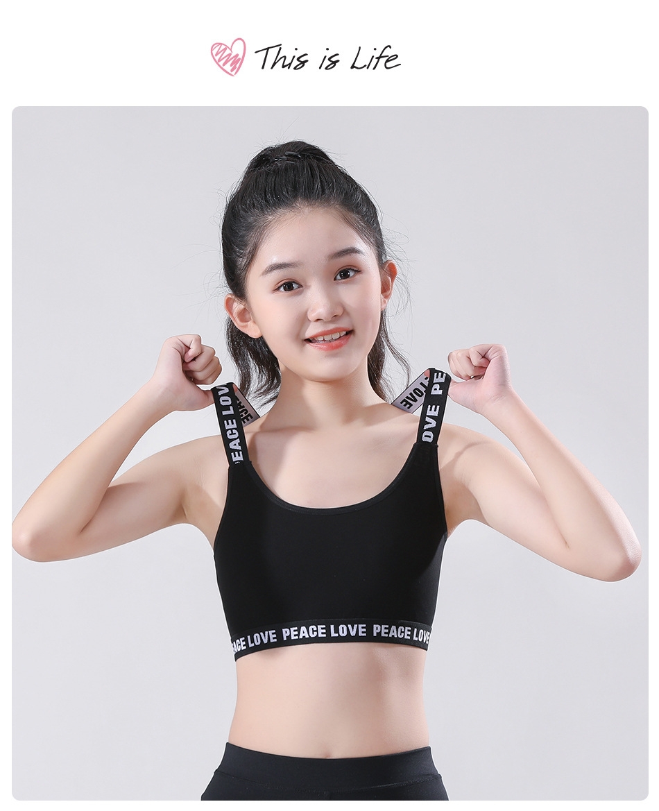 MOMO Kids Bra Girls Training Bra Cotton Baby Bra Anti-slip Sport Bra Teenage Underwear | Shopee ...