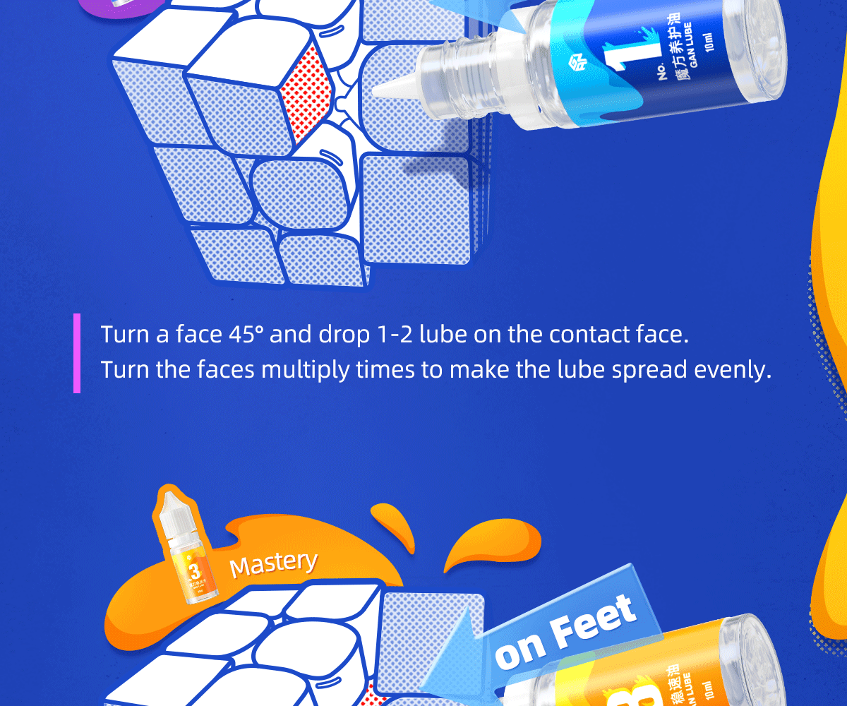 GAN Lube Cube Original 1 2 3 10ML Lube Professional Speed Cube Lube ...