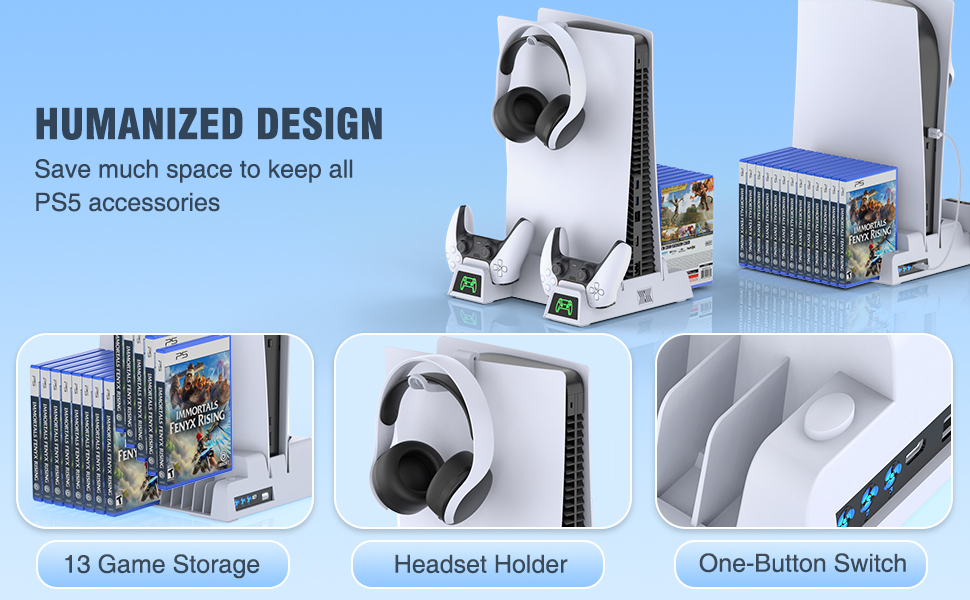 [Ready Stock ] For PS5 Charging Dock Vertical Stand Cooling Fan with ...