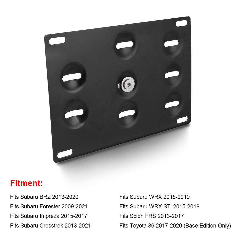 Front Bumper Tow Hook License Plate Mount Bracket Holder for 13-on ...