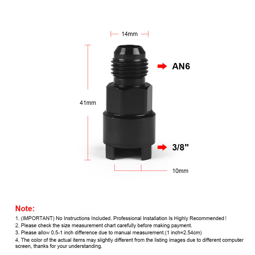 Car Oil Fuel Line EFI Adapter Fitting 6AN AN6 AN-6 Male to 3/8" 5/16 ...