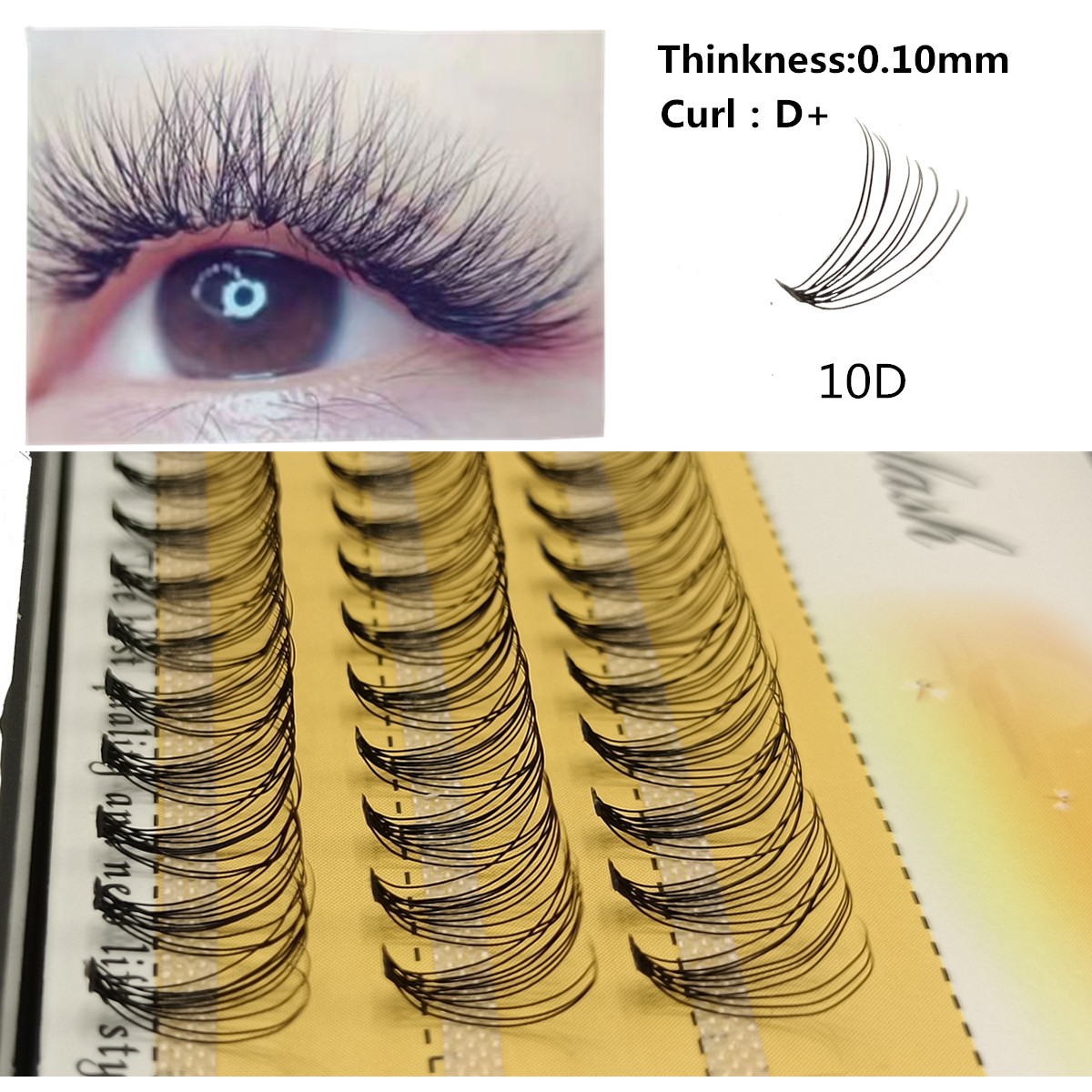 Cluster Lashes DIY Eyelash Extension 10D/20D/30D/40D D+ Curl Long ...