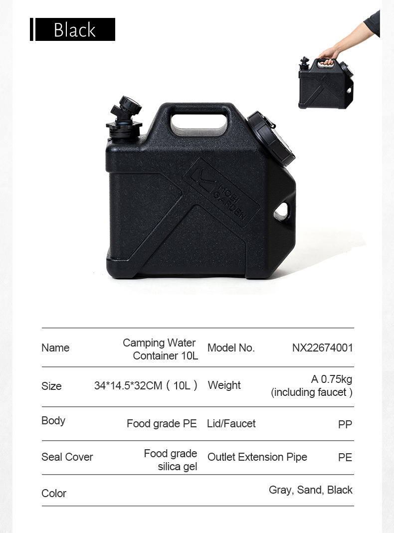 MOBI GARDEN Camping Portable Water Container Bucket Food Grade with Faucet Outdoor Indoor Travel ...