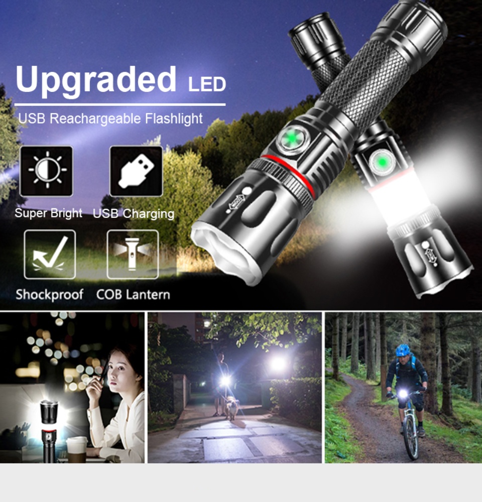 Outdoor Night LED Strong Light Flashlight Tactical Strong Light Alloy ...