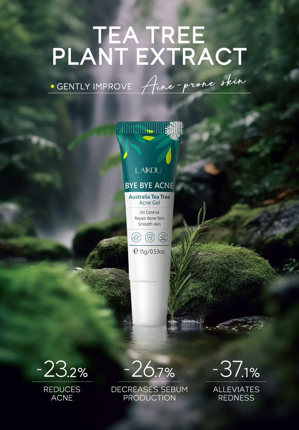 LAIKOU Australia Tea Tree Acne Gel Lighten Acne Marks Repairing Oil ...