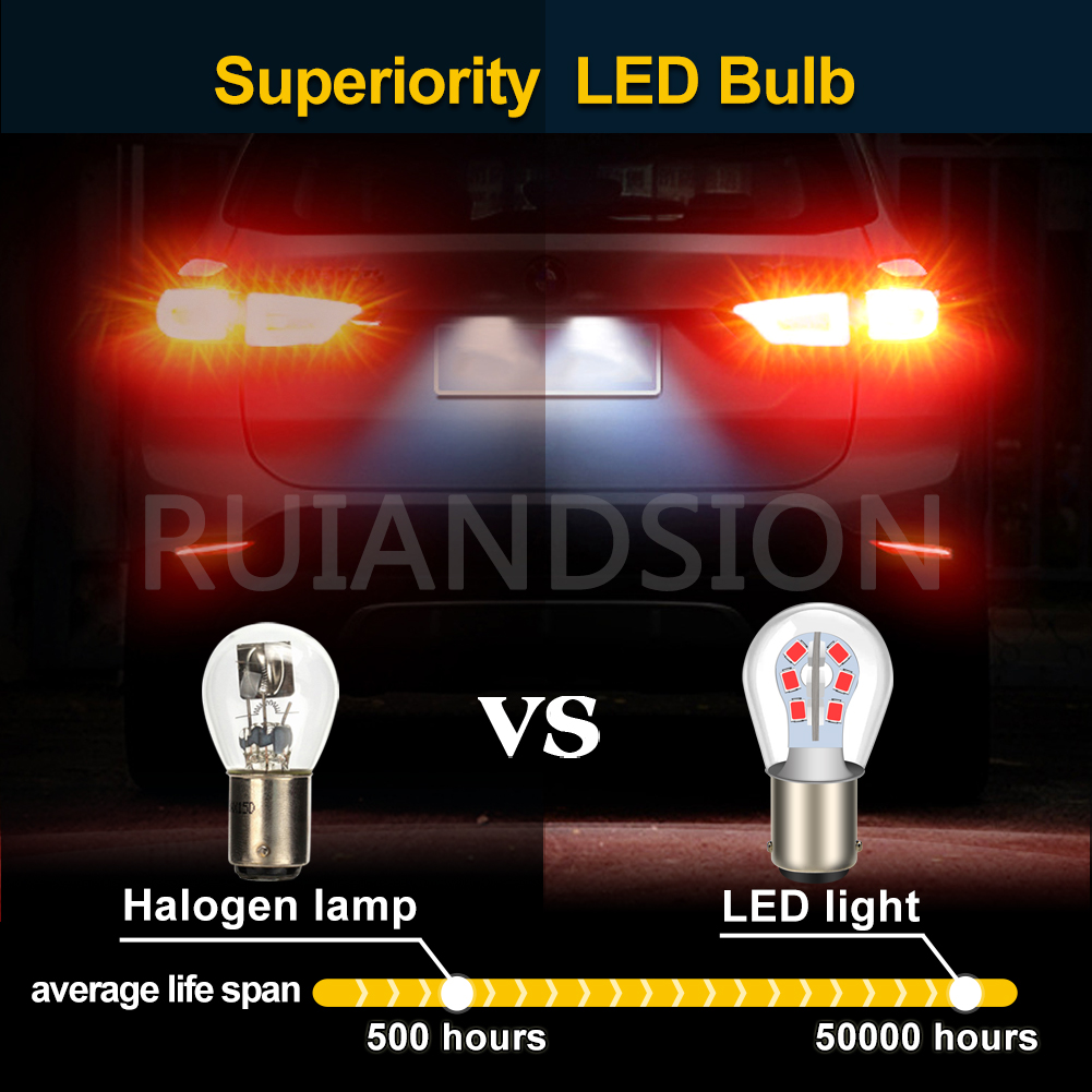 2X Ruiandsion Super Bright BA15D LED Reverse Light Bulb AC/DC 12V 24V ...