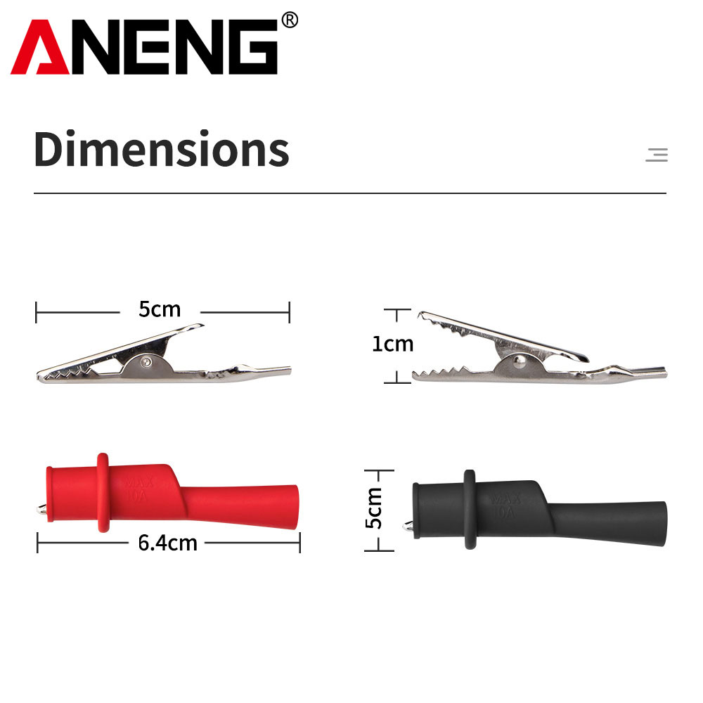 ANENG 1 Pair Alligator Crocodile Test Clip Clamp For Multimeter Tester ...