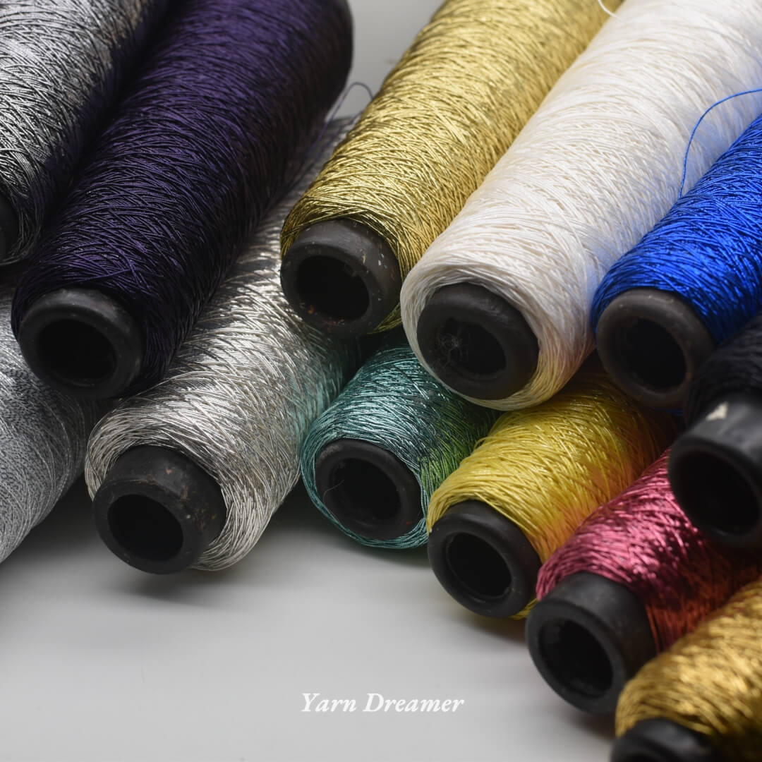 10 Colors - DIY Crochet Yarn for Feve Style Flash Silver Bag Hand Knitting Yarn Glitter Yarn ...