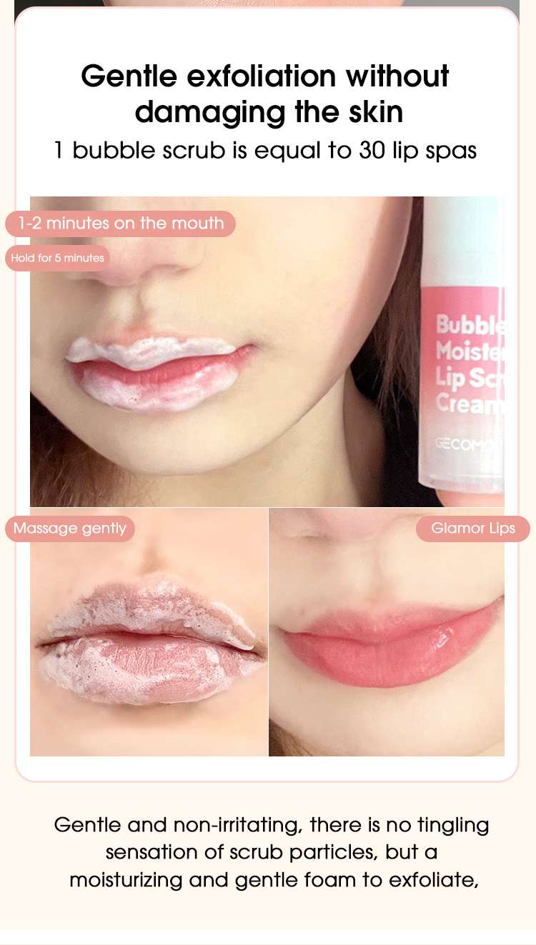 Gecomo Exfoliating Lip Scrub Bubble Lip Lip Mask Lip Care Tender Lip