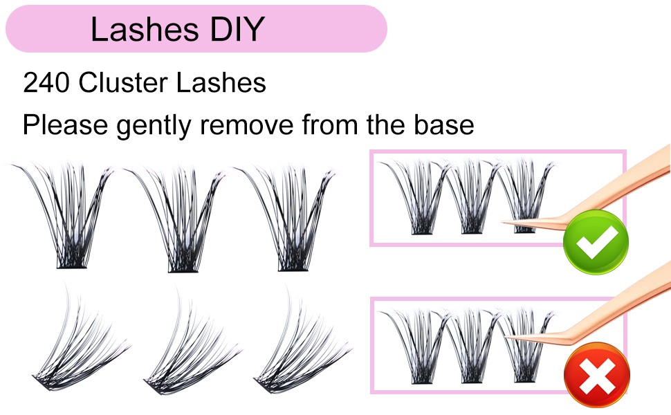 Cluster Lashes DIY Eyelash Extension 10D/20D/30D/40D D+ Curl Long ...
