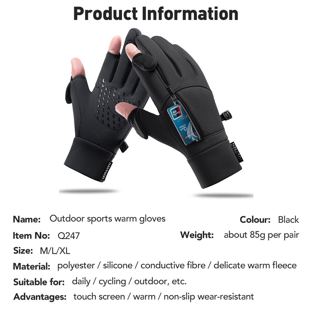 Newboler Winter Gloves Warm Ski Gloves Two Finger Flip Motorcycle ...