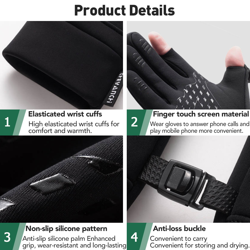 Newboler Winter Gloves Warm Ski Gloves Two Finger Flip Motorcycle ...