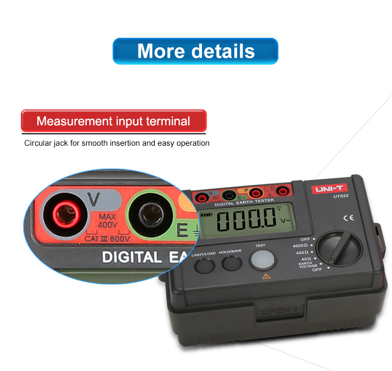 UNI-T UT520 Series UT521 UT522 Digital Earth Testers Grounding ...