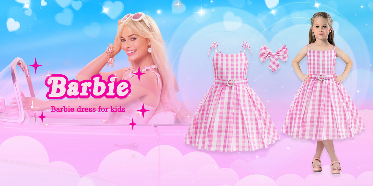 BCBL Barbie Dress For Kids With Hair Rope Set Cosplay Costume For Kids ...