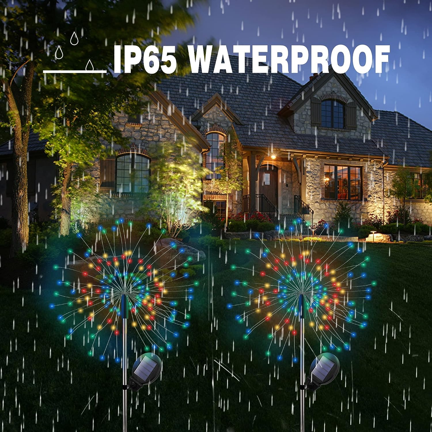 90LED/120LED/150LED 2 Modes Outdoor Solar Fireworks Light Solar Ground ...