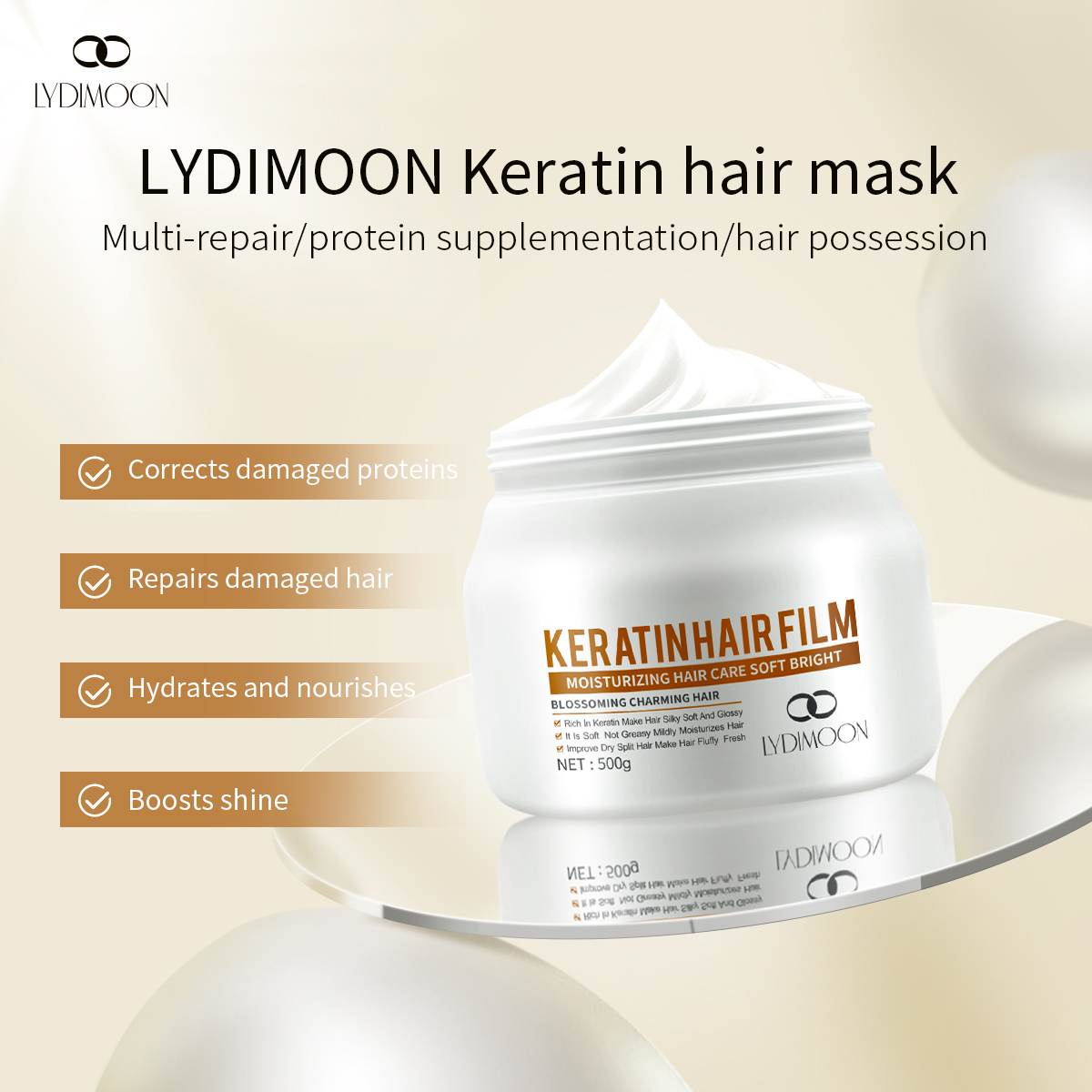 Premium Hair Mask 500ml Moisturizing Repairing Hydrating Krim Lurus ...