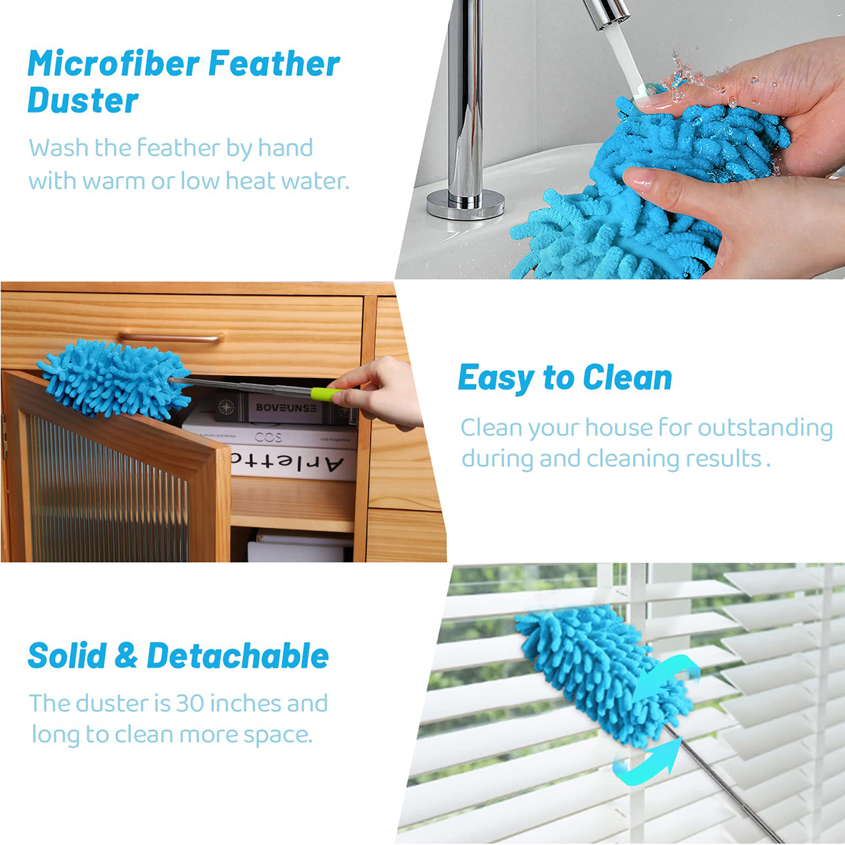 Adjustable Stretch Extendable Duster Stainless Steel Dusting Extending ...