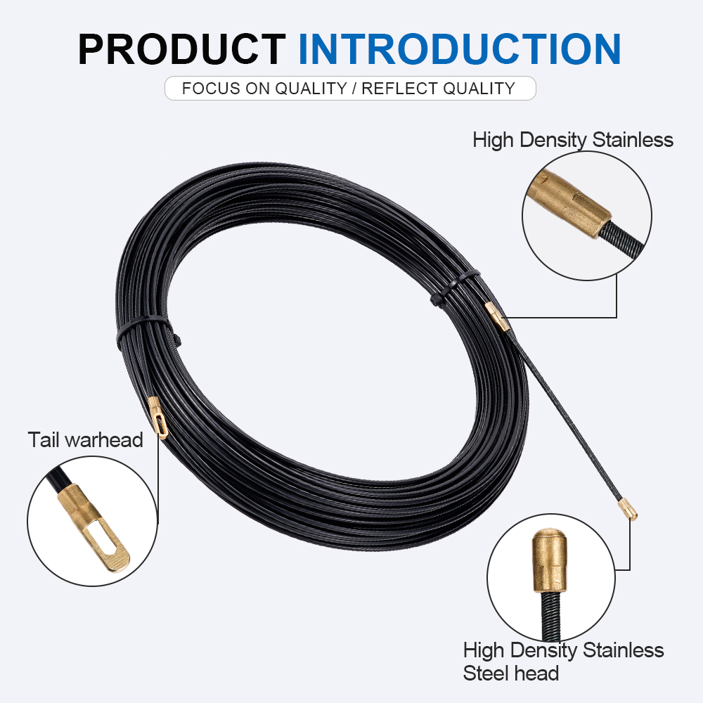 3mm Fiberglass Electric Guide Device Cable Push Pullers Duct Snake ...