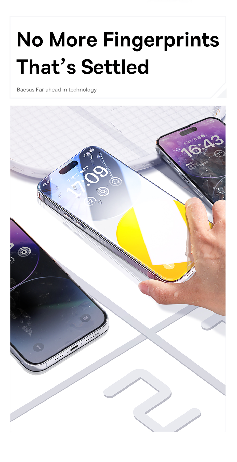 Baseus Crystal Series Full-Coverage Privacy Protection Tempered Glass ...