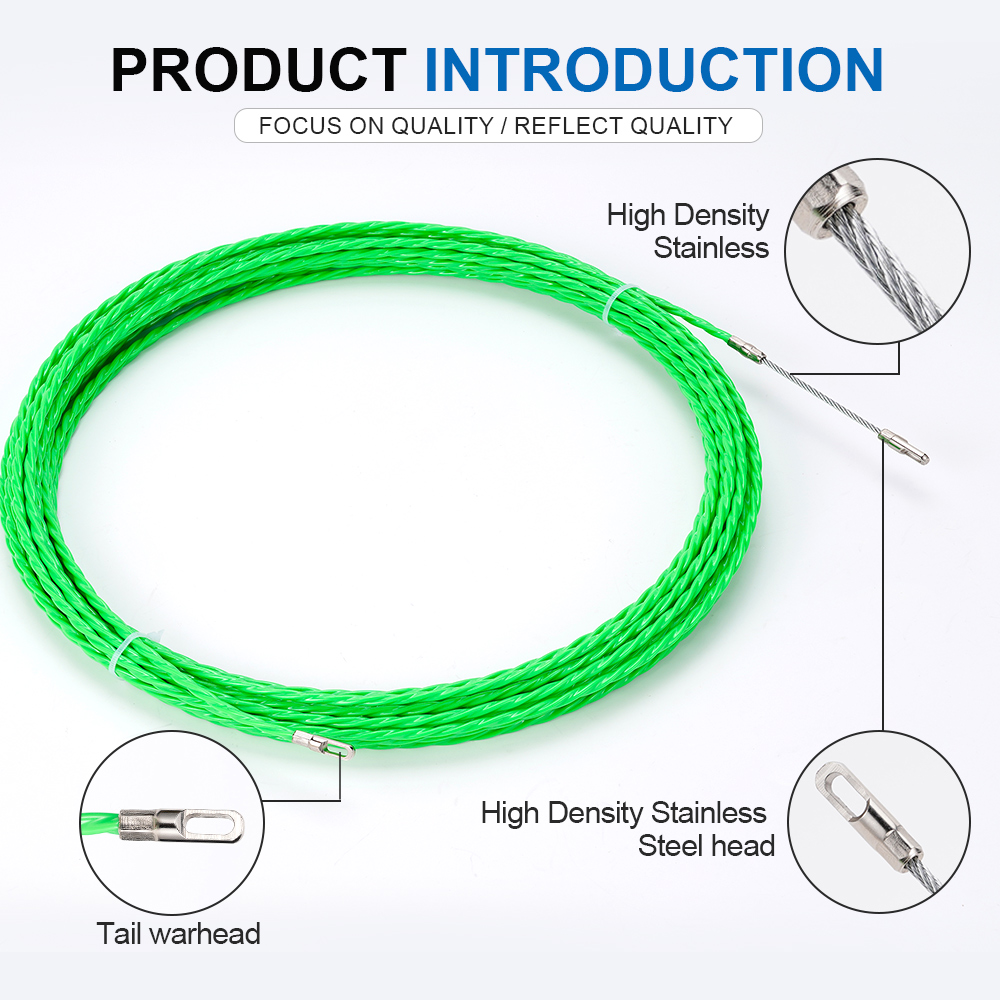 4mm 10m/15m/20m/25m/30m/40m Fiberglass Cable Push Pullers Duct Snake ...