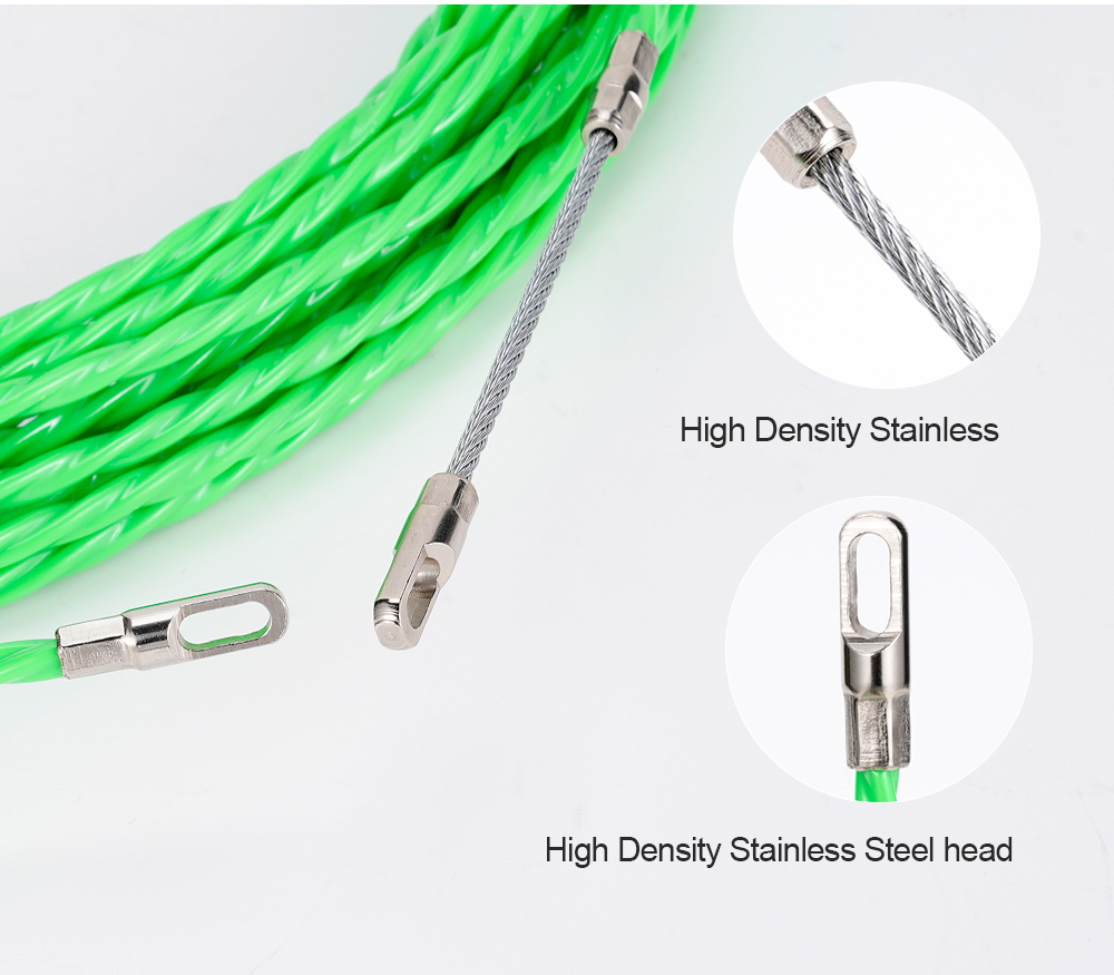 4mm 10m/15m/20m/25m/30m/40m Fiberglass Cable Push Pullers Duct Snake ...