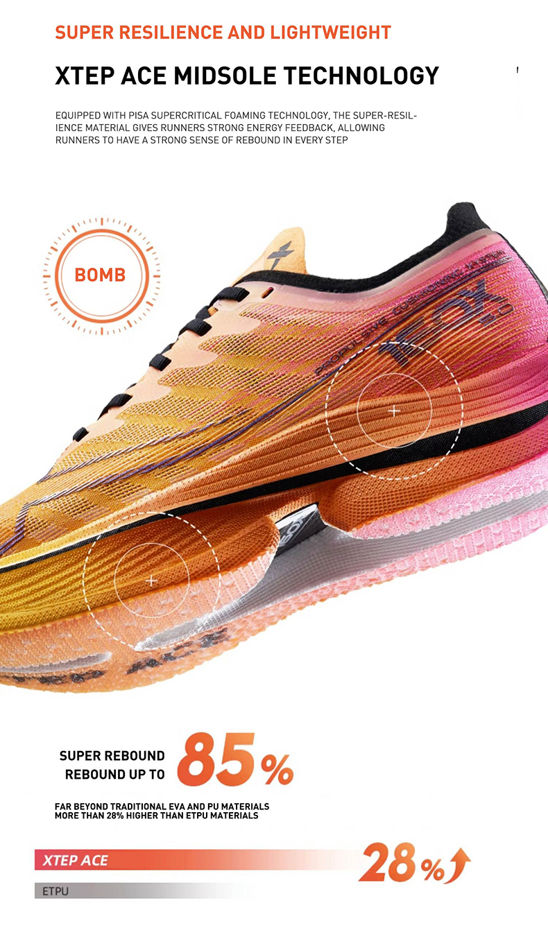 【XTEP】160X5.0 | Kasut jogging lelaki Champion Running Shoes Carbon ...