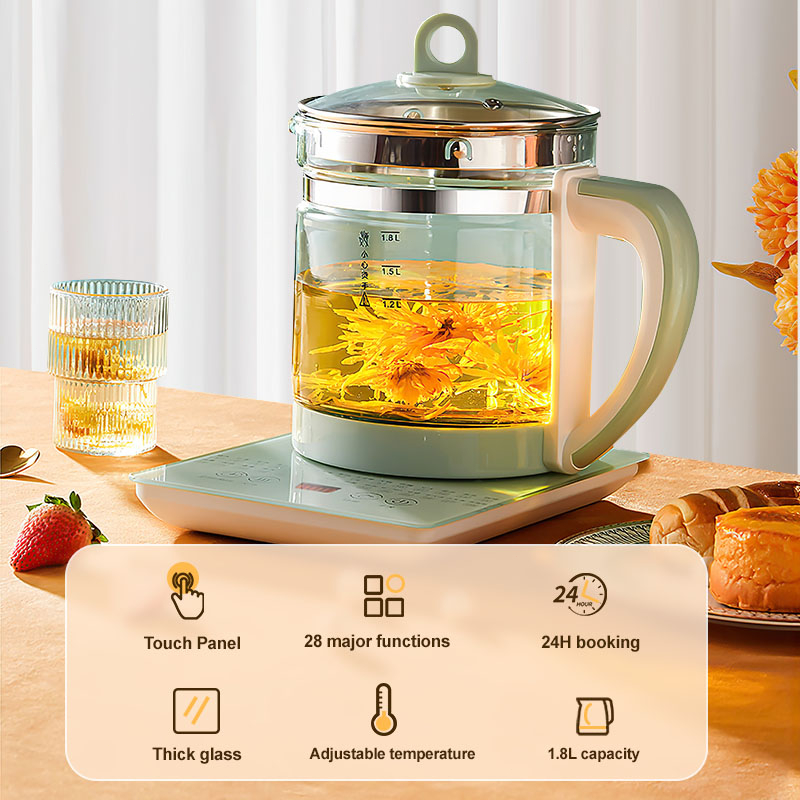 1.8L Kettle Electric Multifunction Preserving Health Glass Kettle Jugs ...