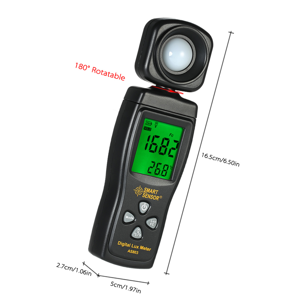 [Ready] SMART SENSOR AS803 Mini Digital Lux Meter LCD Display Handheld Illuminometer Luminometer ...
