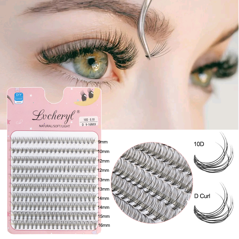 Lvcheryl D Curl Eyelash Extension 10D/20D/30D/40D Volume Individual ...
