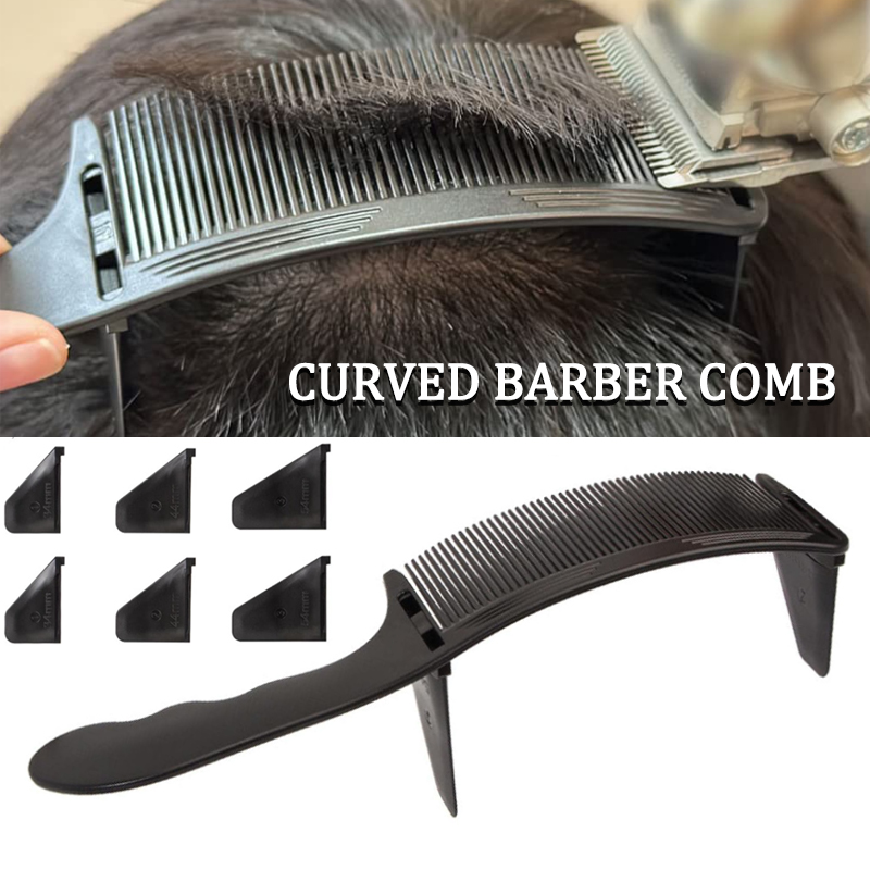 Curved Barber Comb Adjustable Professional Positioning Comb Barber Hair ...