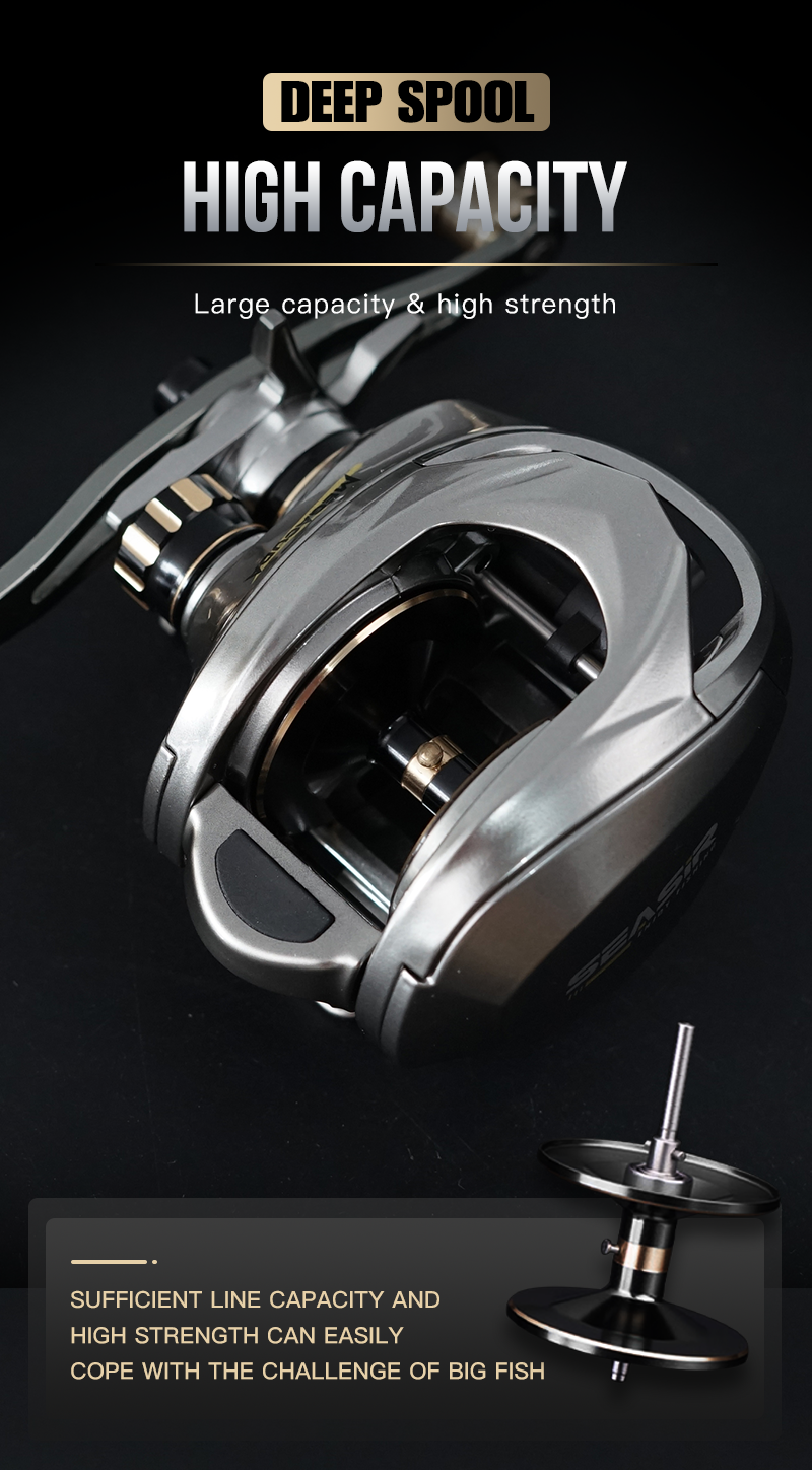 SEASIR Megacuda Metal Baitcasting Reel Aluminum Frame Carbon Side ...