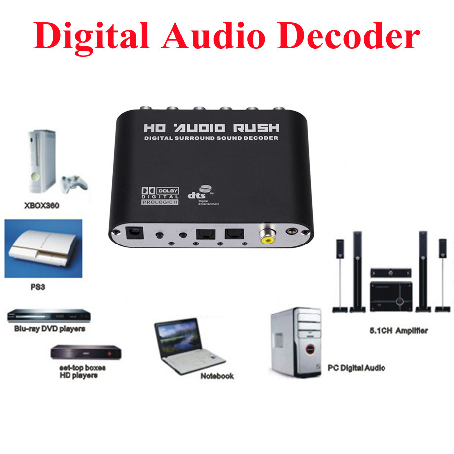 Digital 5.1 Audio Decoder Dolby Dts/Ac-3 Optical To 5.1-Channel RCA ...