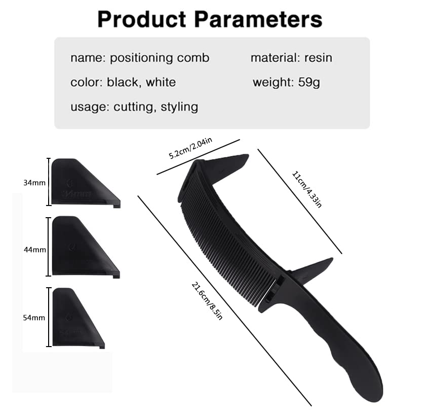 Curved Barber Comb Adjustable Professional Positioning Comb Barber Hair ...