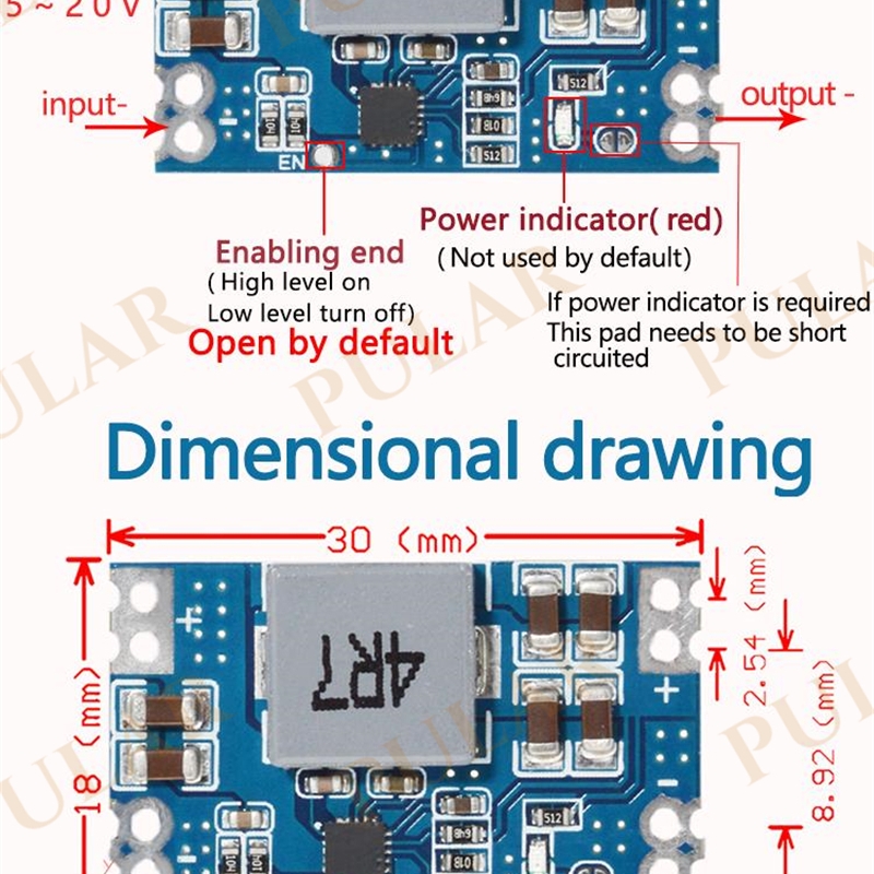Mini560 / Pro 5A High Efficiency Output 3.3V 5V 9V 12V Step Down DC-DC Converter Voltage ...
