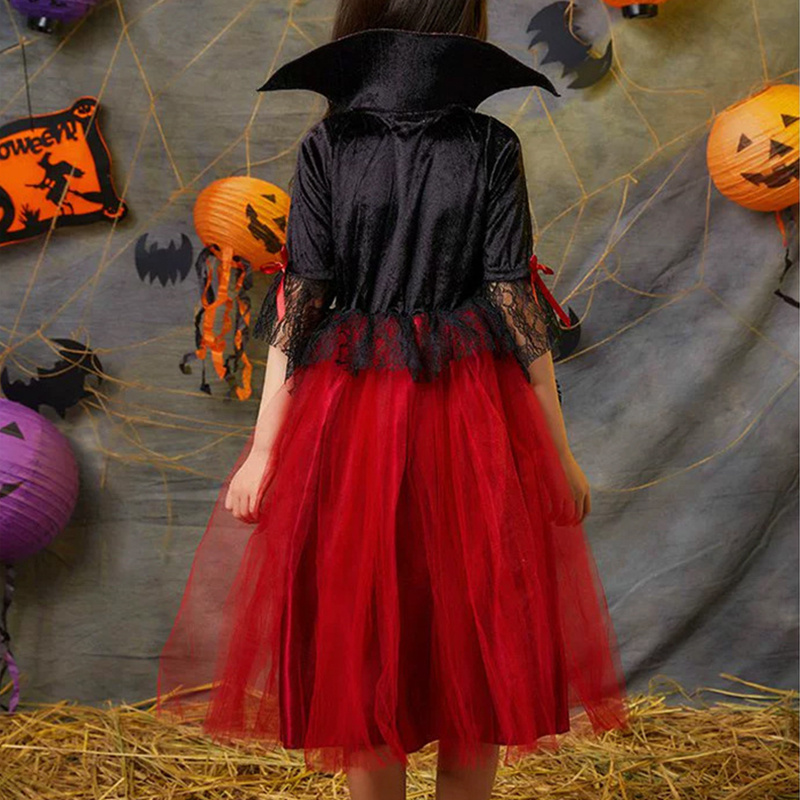 Kid Girls Boys Vampire Princess Dress Scarlet Witch Devil Ghost Clothes ...