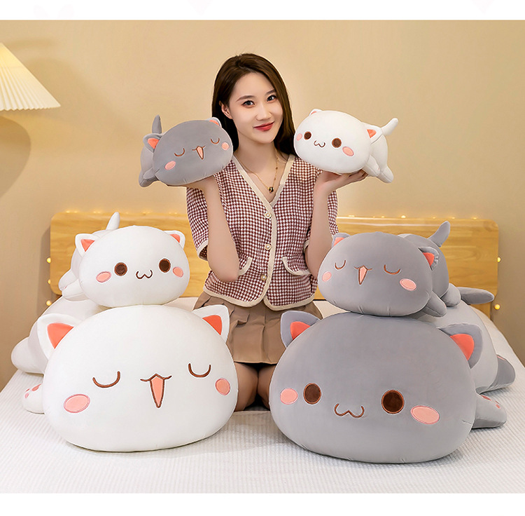 Cute Peach Cat Doll Cat Plush Toys Boneka Kucing Cat Pillow Stuffed ...