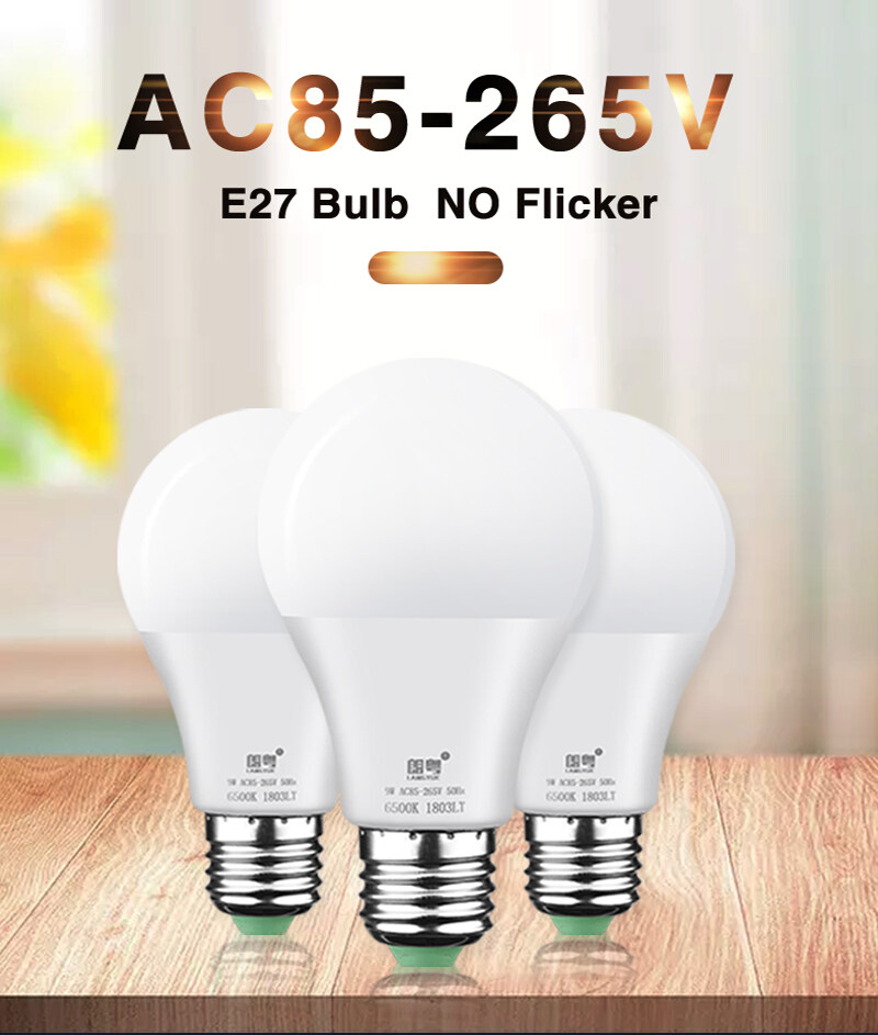 Tri-color Led Bulb E27 Mentol Lampu 7W Light Bulb 220V 18W Energy ...