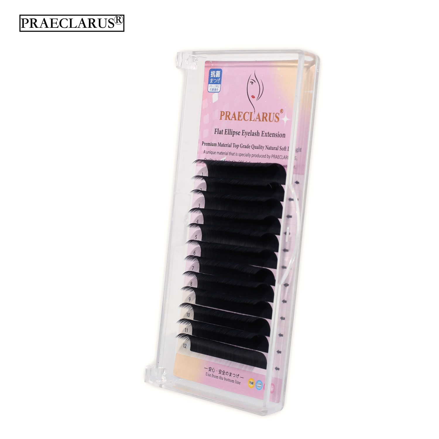 PRAECLARUS Flat Ellipse Eyelash Extension Thickness:0.15&0.20mm Premium ...