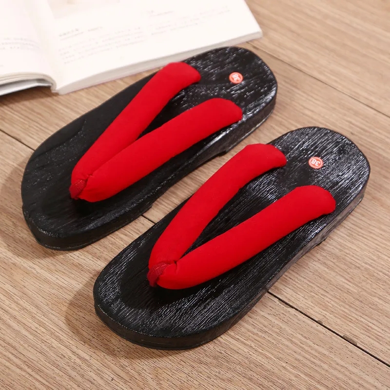 Japanese Style Flip-Flops Red Blue Pink White Platform Slippers Suit ...