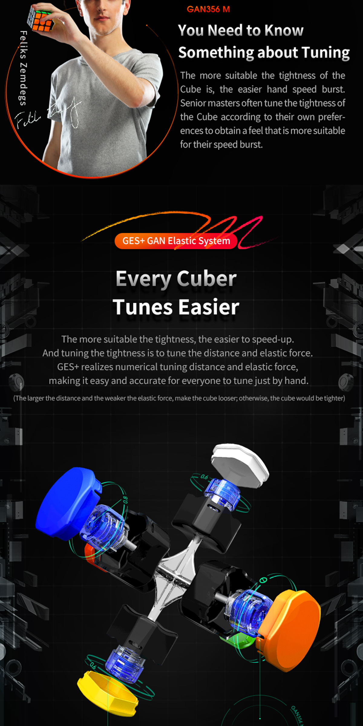 GAN 356 M 3x3 Magnetic Speed Cube GAN356 ME Stickerless Gans 356M Magic ...