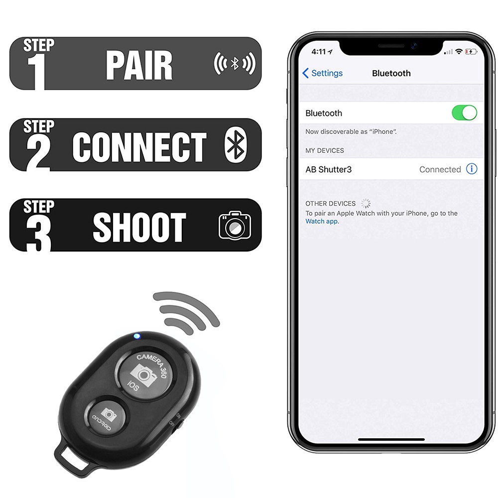 Selens Bluetooth Remote Control Button Wireless Controller Self-Timer ...