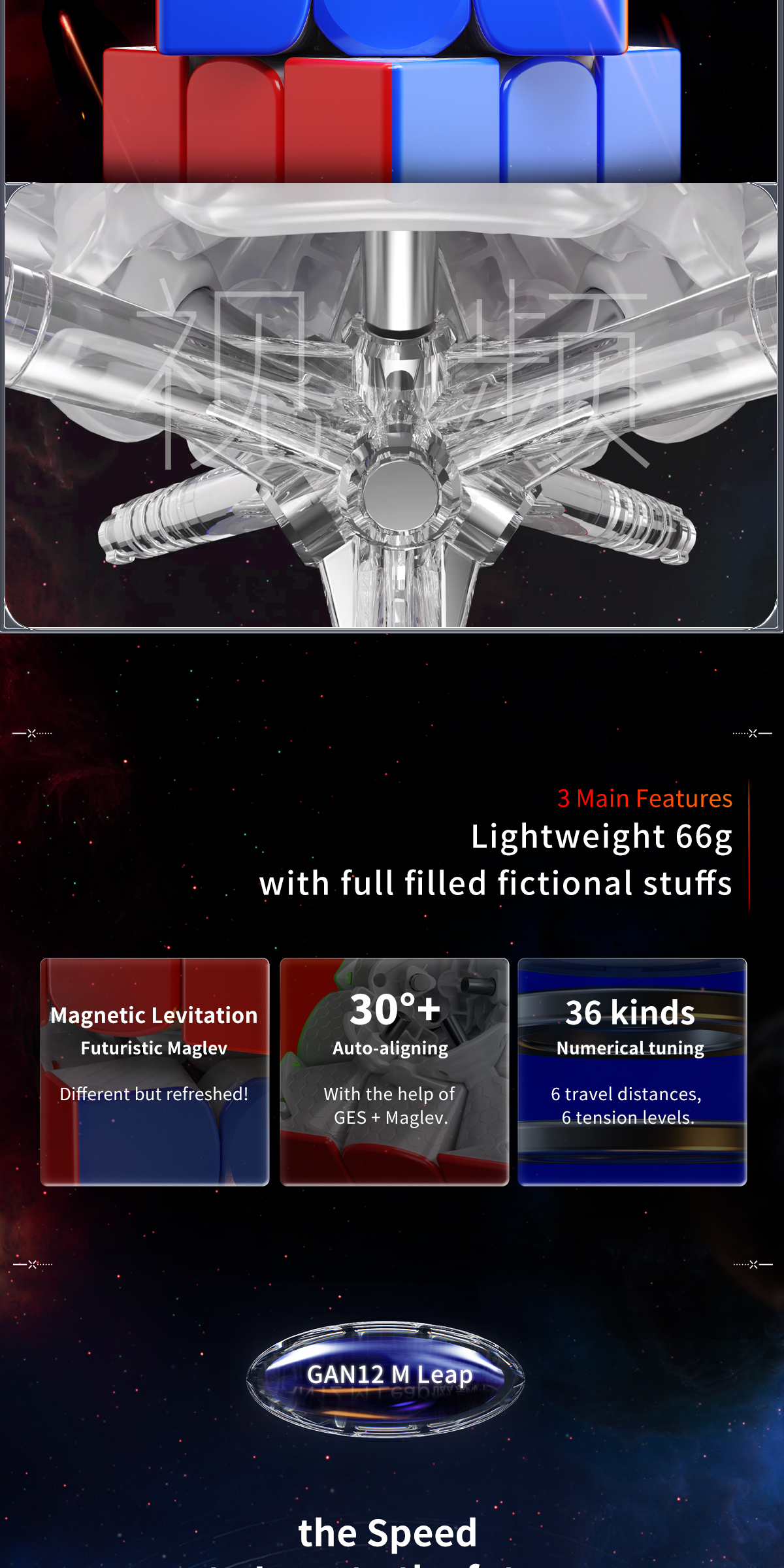 Gan Cube 12 Maglev UV 3x3 Sticker Less Speed Gans 356 Magic Puzzle Toys ...