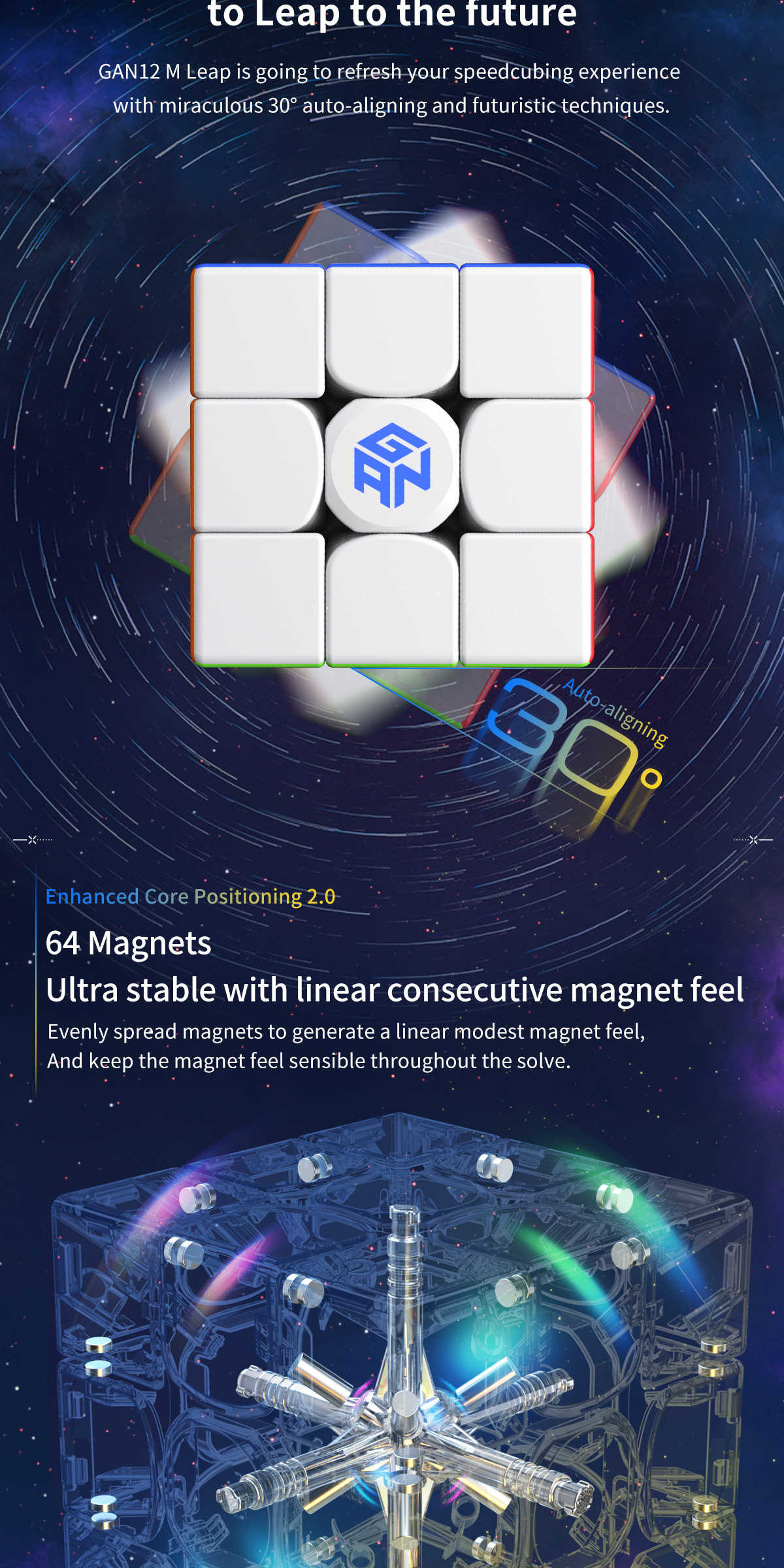 Gan Cube 12 Maglev UV 3x3 Sticker Less Speed Gans 356 Magic Puzzle Toys ...