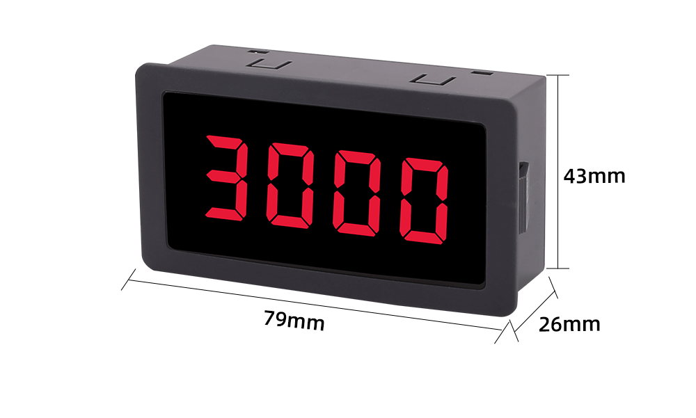 4 Digital LED Red Blue Green Tachometer Gauge RPM Speed Meter+Hall ...