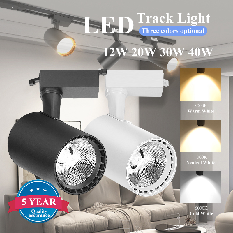 Led Track Light Set 12/20/30/40/50W 3 Colours COB Display Lamp Siling ...