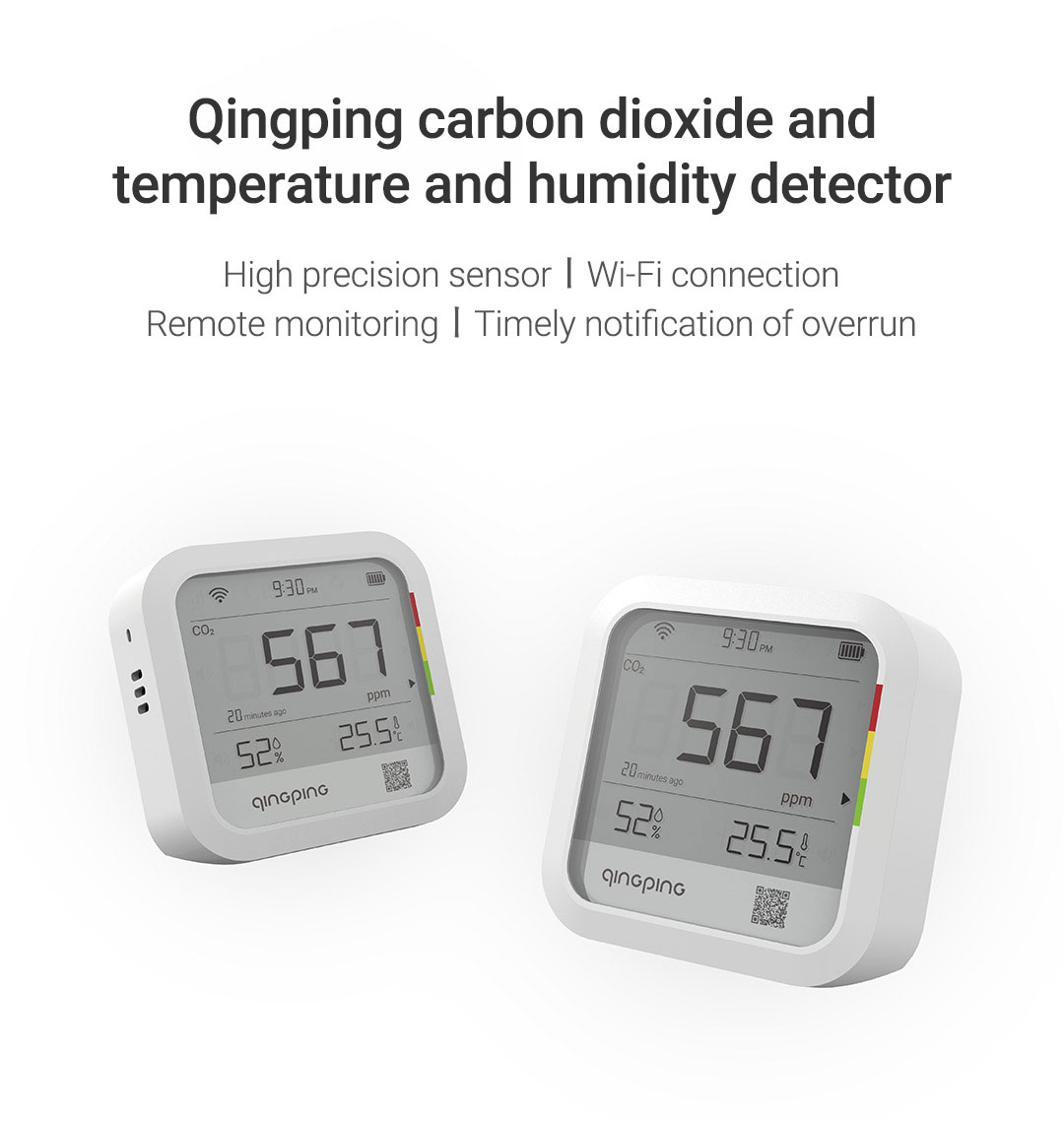 Qingping High Precision Carbon Dioxide And Temperature And Humidity ...