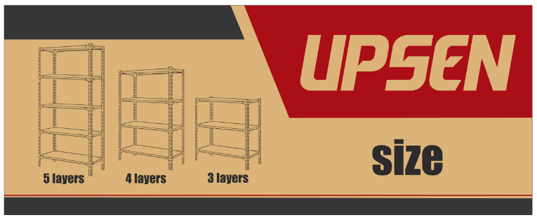 UPSEN 5 tier 120*50*200cm rak besi bertingkat metal rack heavy duty ...
