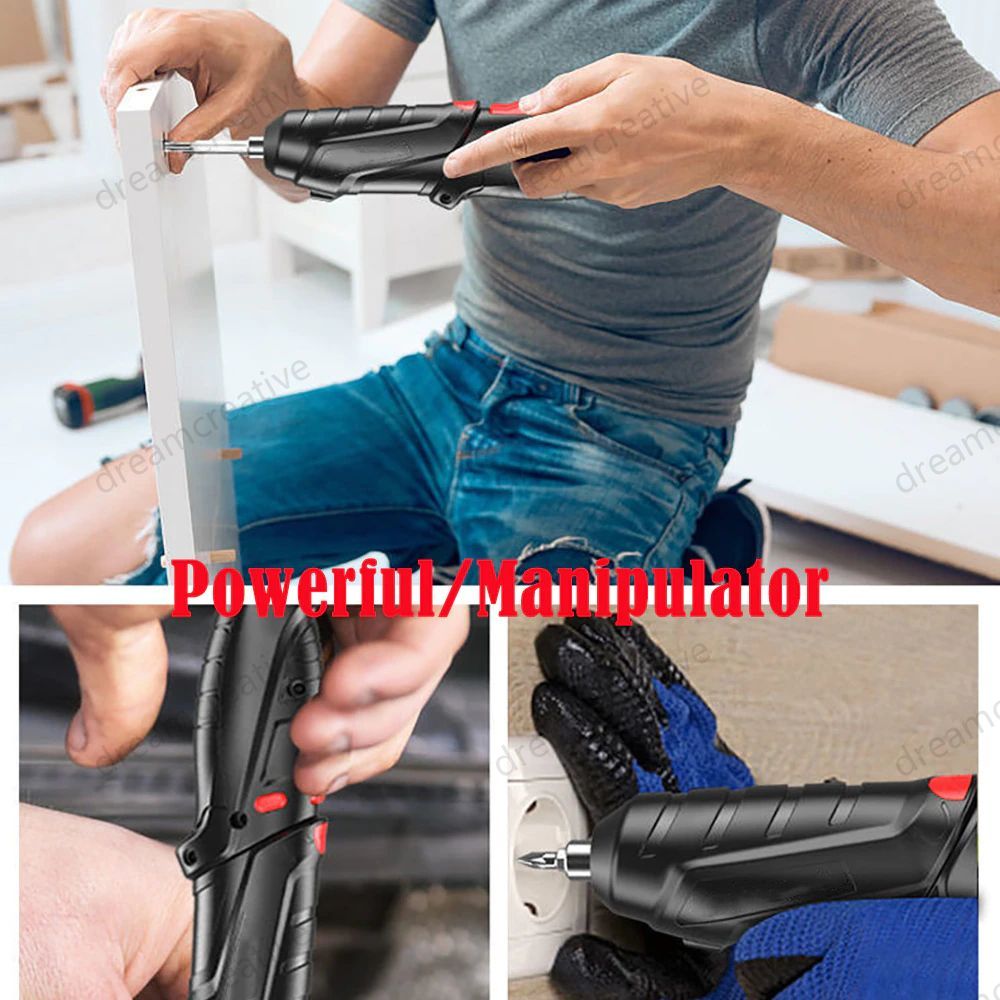 47Pcs/set 3.6V Electric Cordless Screwdriver set Cordless Electric ...