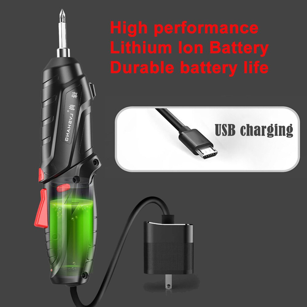 47Pcs/set 3.6V Electric Cordless Screwdriver set Cordless Electric ...